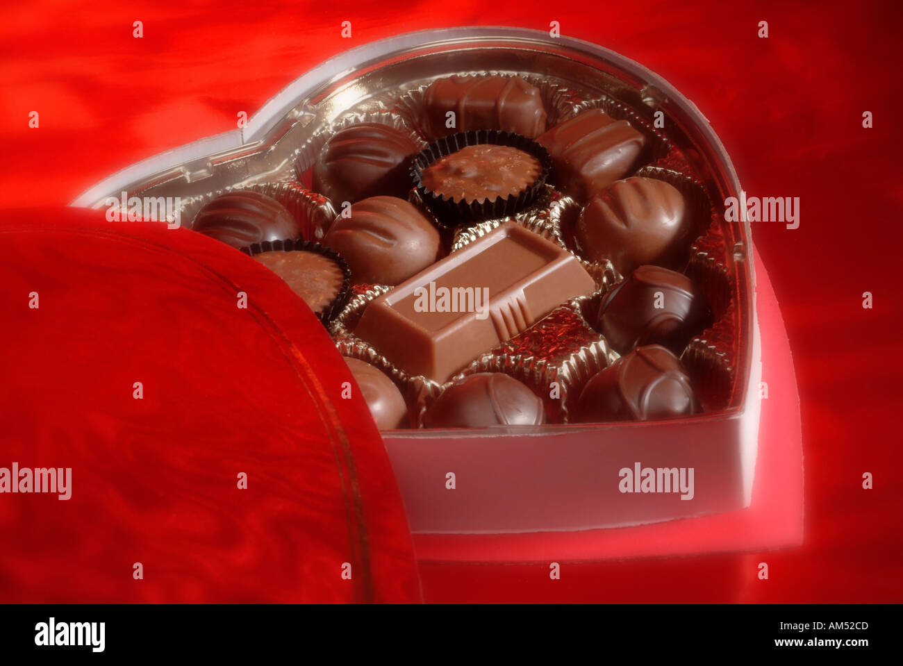 A heart shaped box of chocolate Valentine candy Stock Photo - Alamy