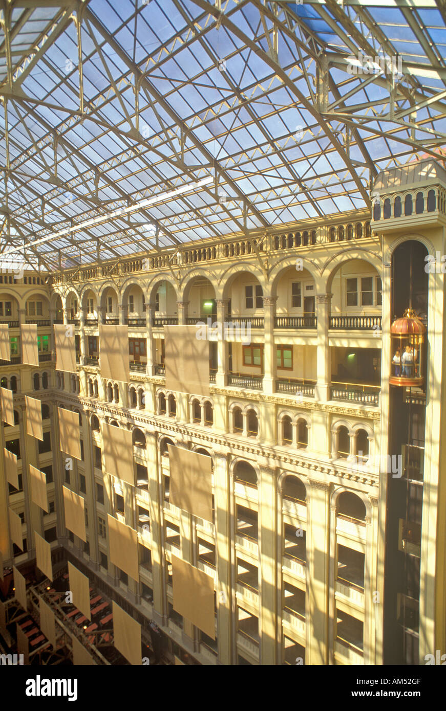 Interior courtyard of Old Post Office Washington DC Stock Photo - Alamy