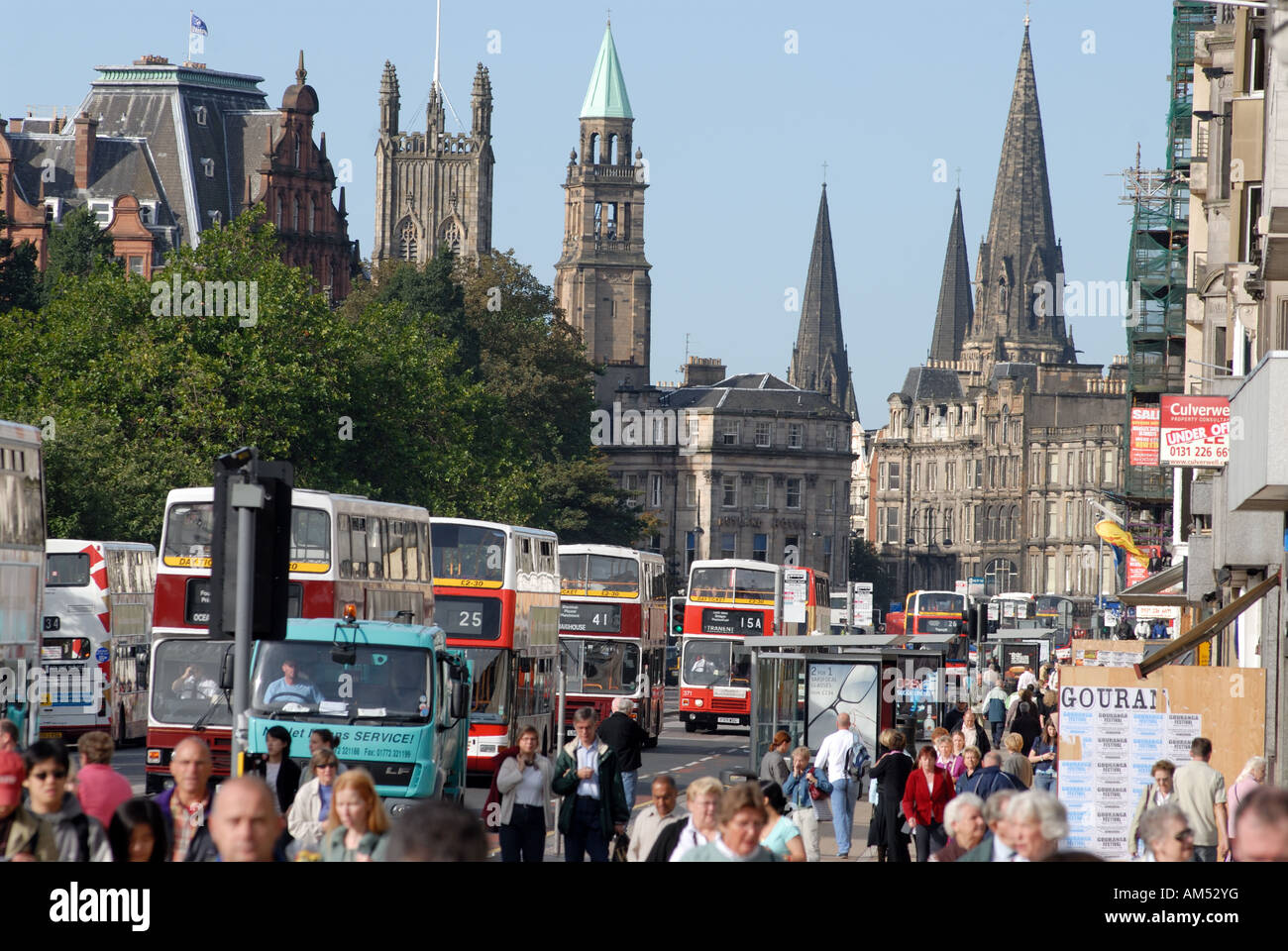Princess street at peak time edinburgh scotland Stock Photo - Alamy