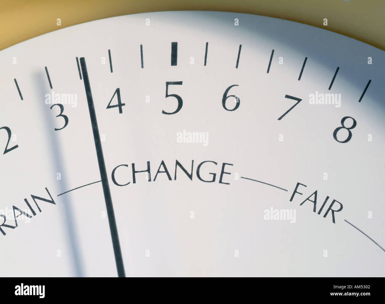 close up of a Weather Gauge showing barometric pressure Stock Photo - Alamy