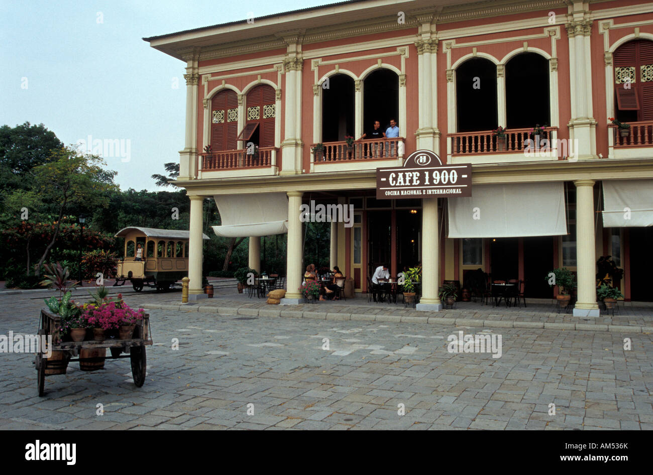 Restored early 20th century wooden buildings and restaurant in the ...