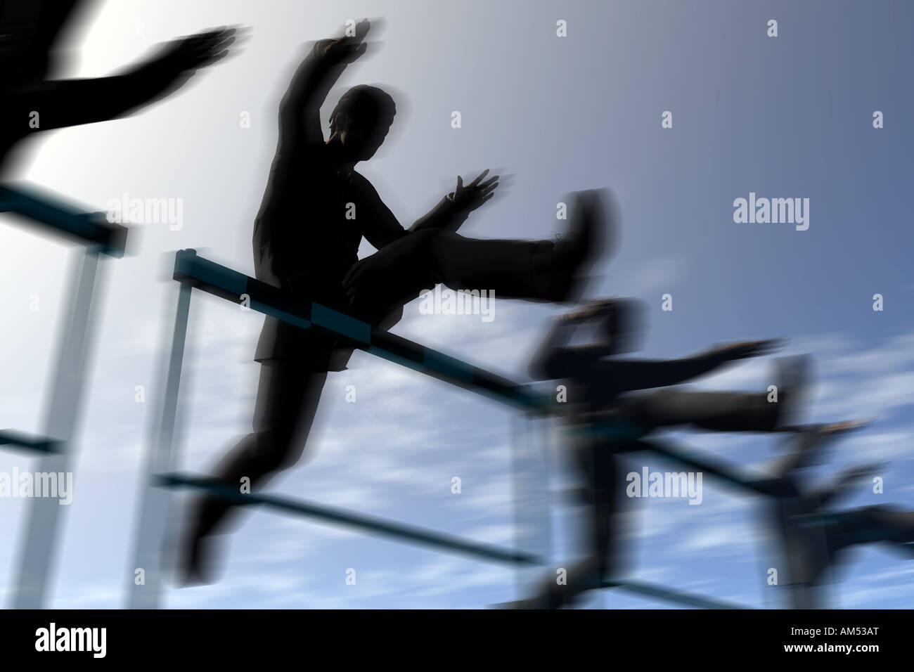 Hurdles man silhouette hi-res stock photography and images - Alamy