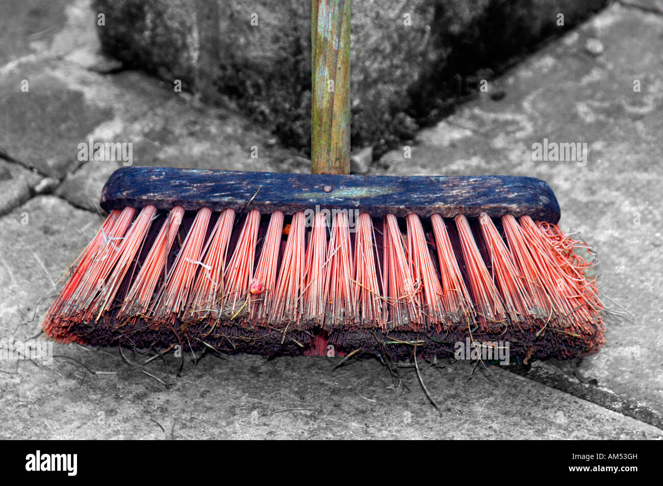 Part Colour & Part Black&White, Conceptual Image Of A Sweeping Brush ...