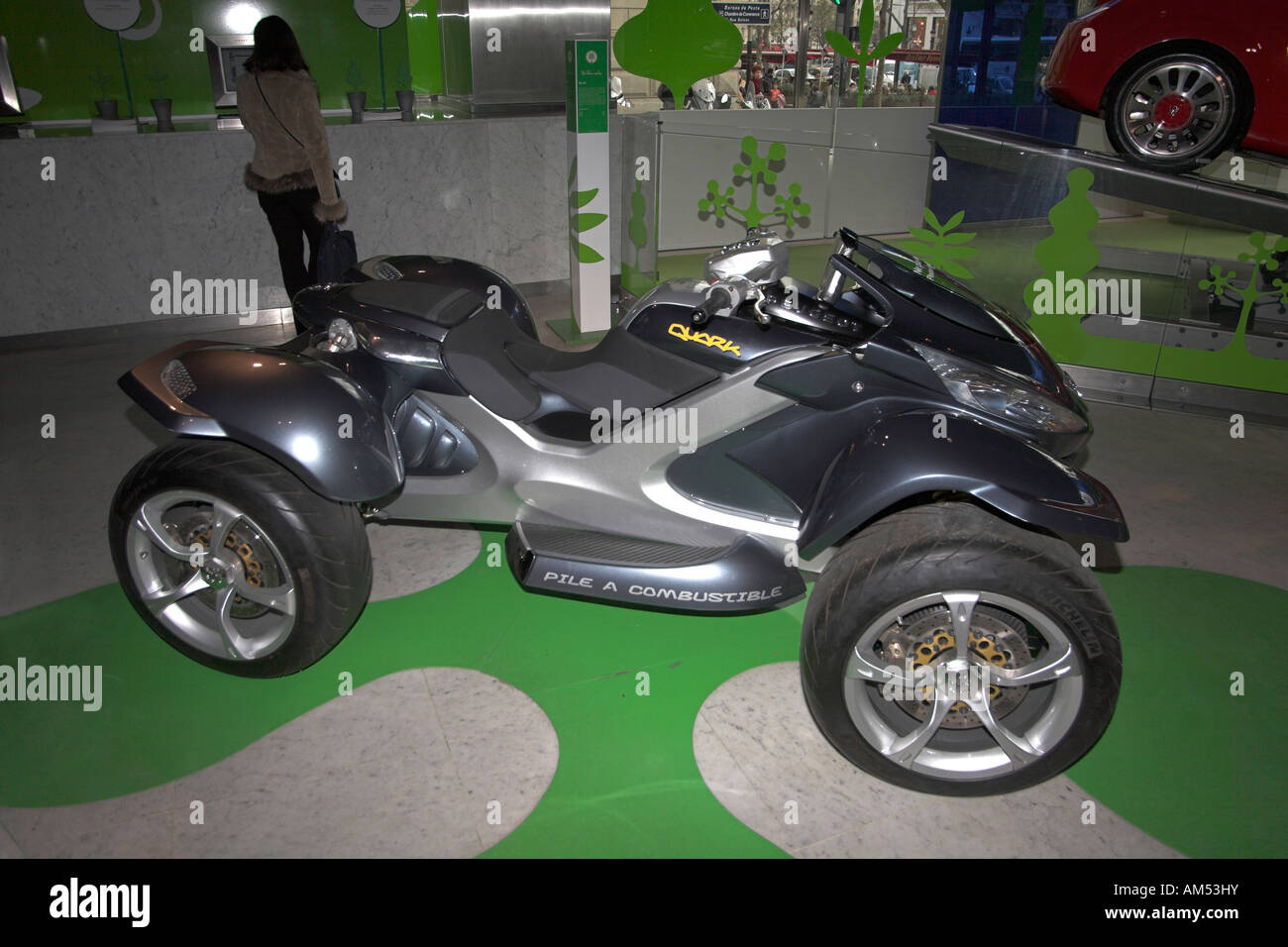 peugeot quark quad bike concept car prototype in their showroom on the ...