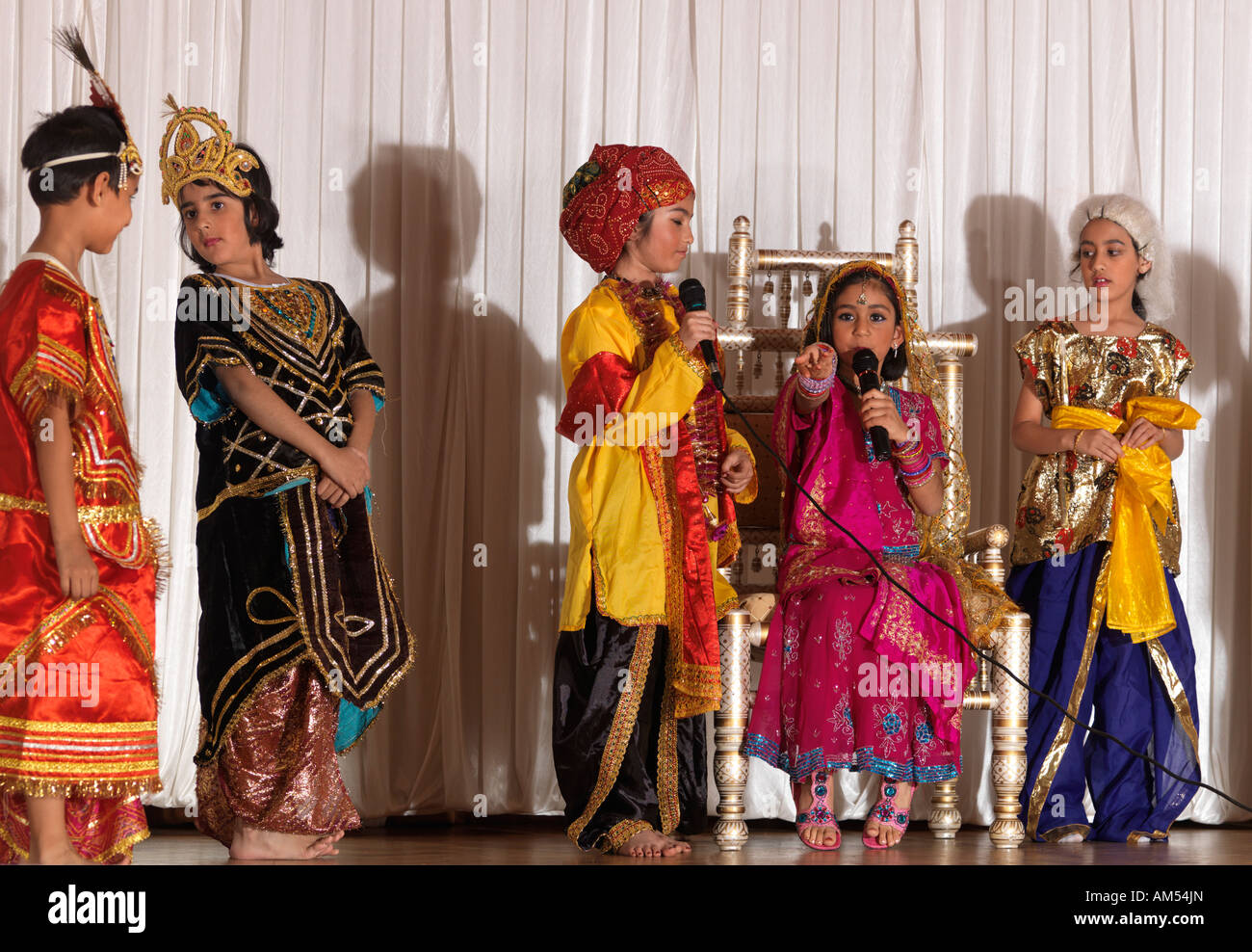 A 52632 Children Acting a Play About Akbar for Diwali London Stock ...