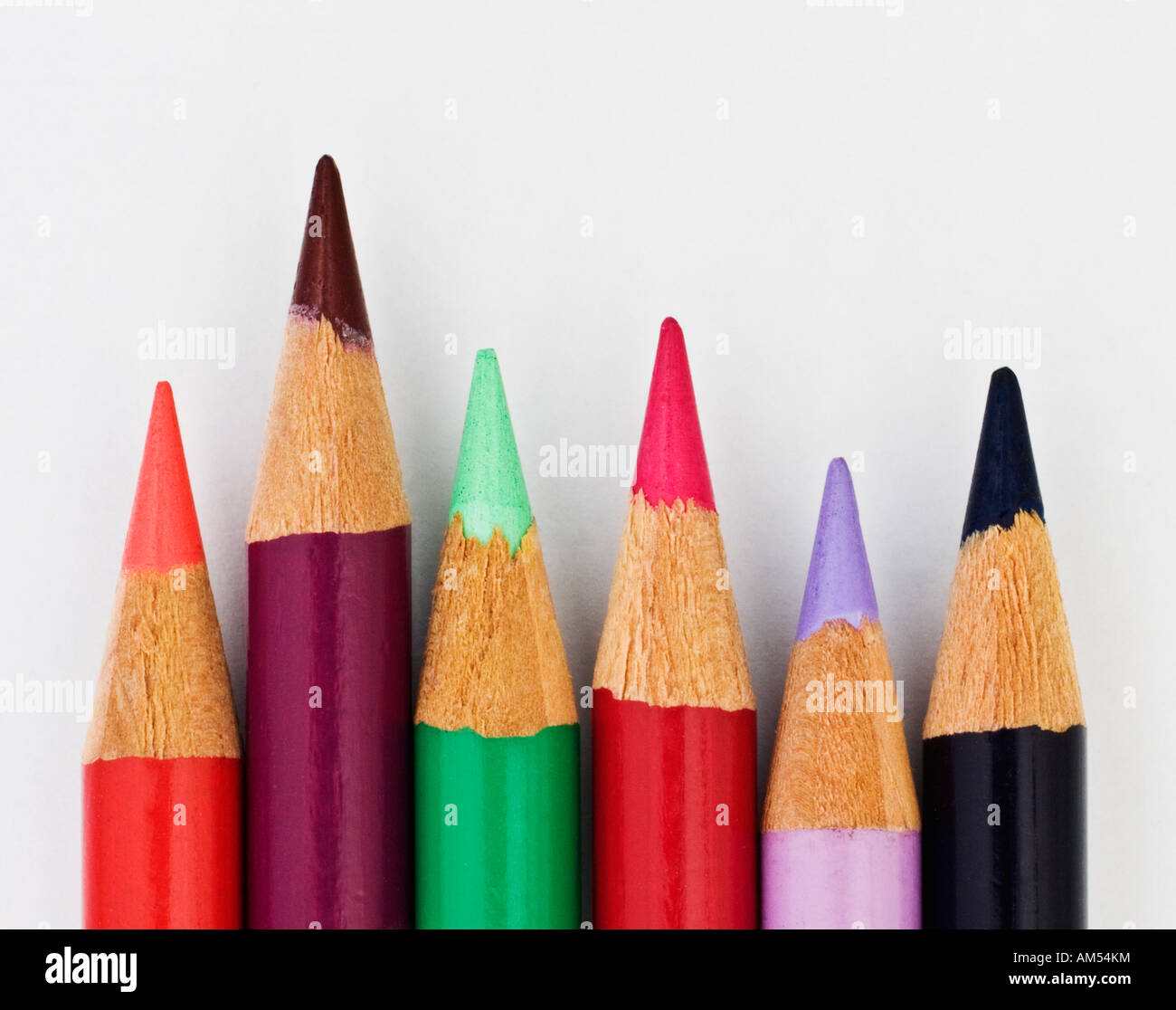 Colored pencils, 2x magnification Stock Photo - Alamy