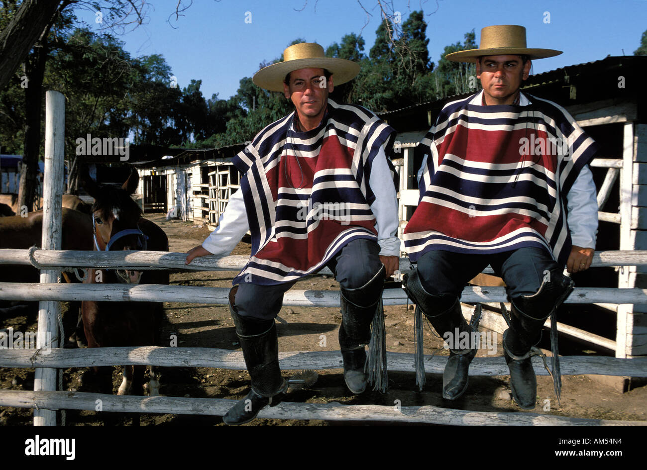 Central Valley portrait of Chilean cowboys Stock Photo - Alamy