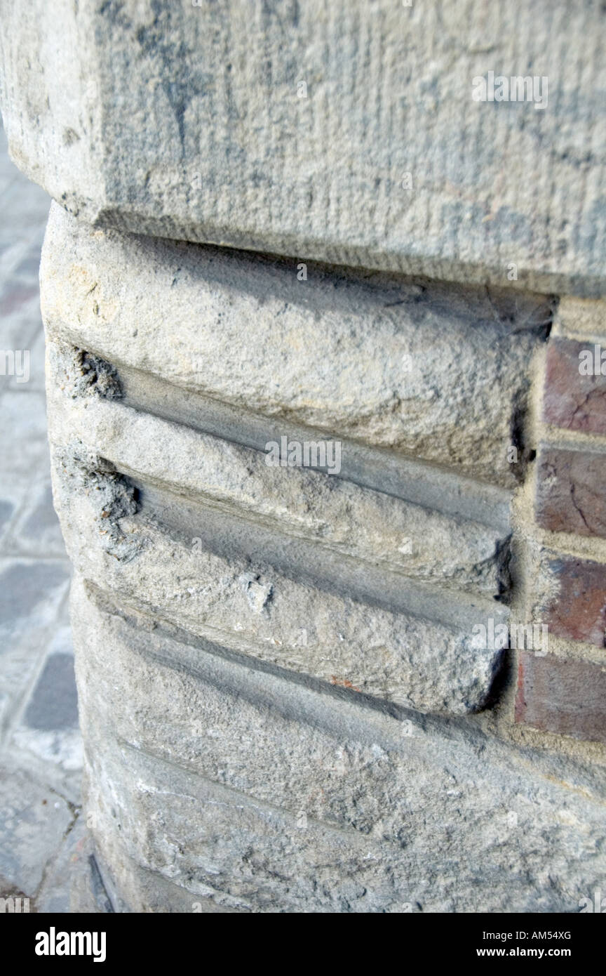 Tow rope abrasions under bridge on Regent's Canal Islington London UK ...