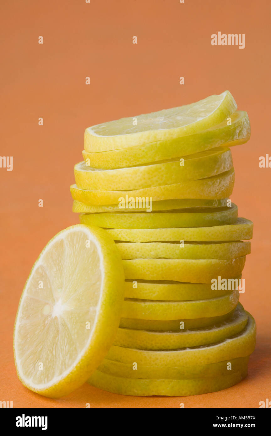 Close-up of a stack of lemon slices Stock Photo - Alamy