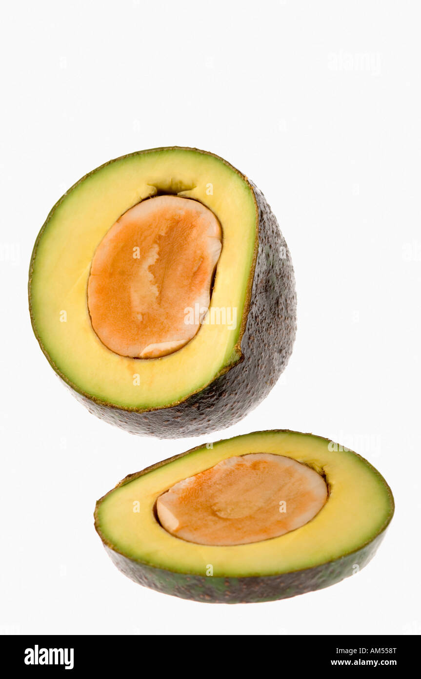 Close-up of cross sections of an avocado Stock Photo - Alamy