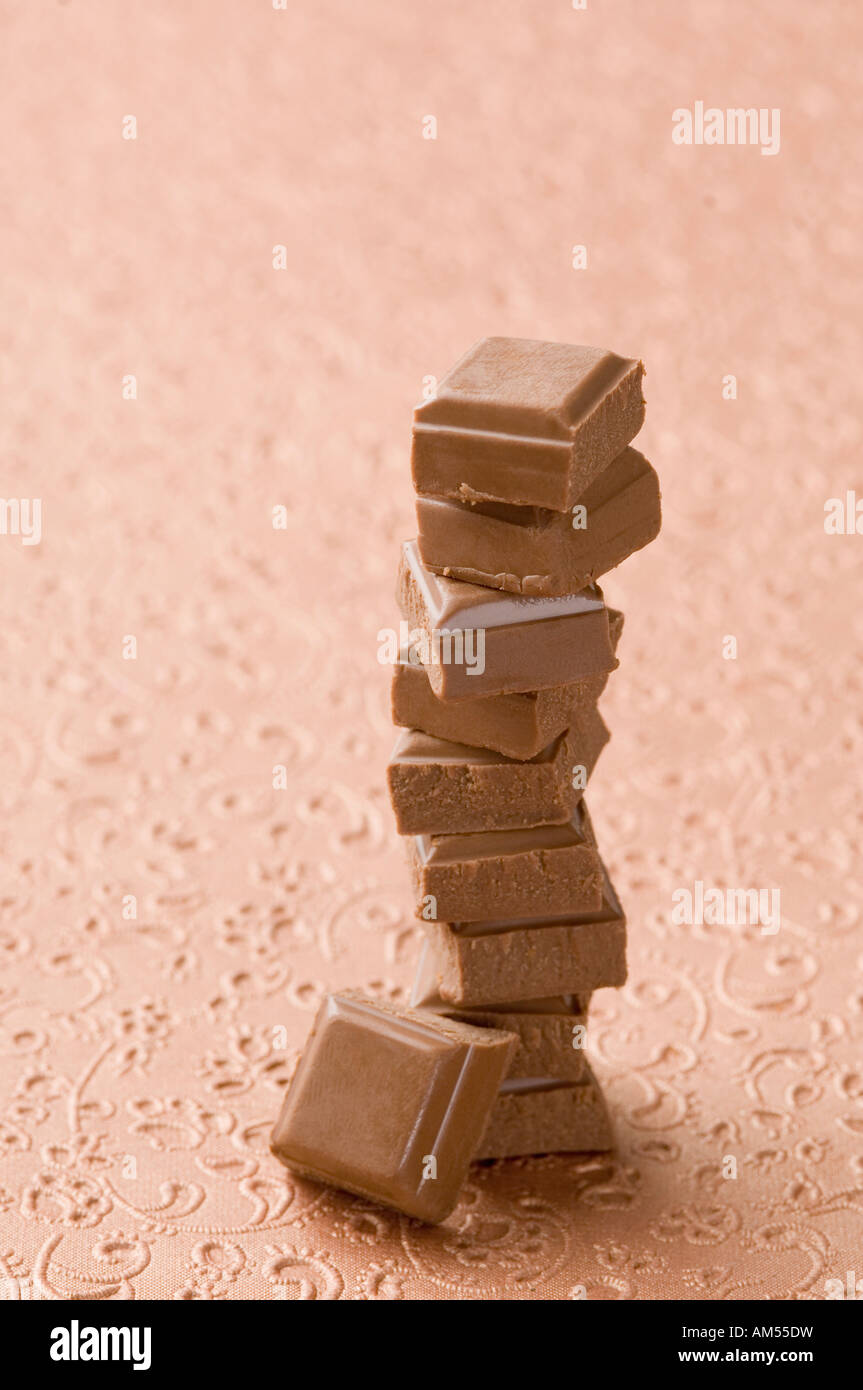 Close-up of a stack of chocolate bars Stock Photo - Alamy