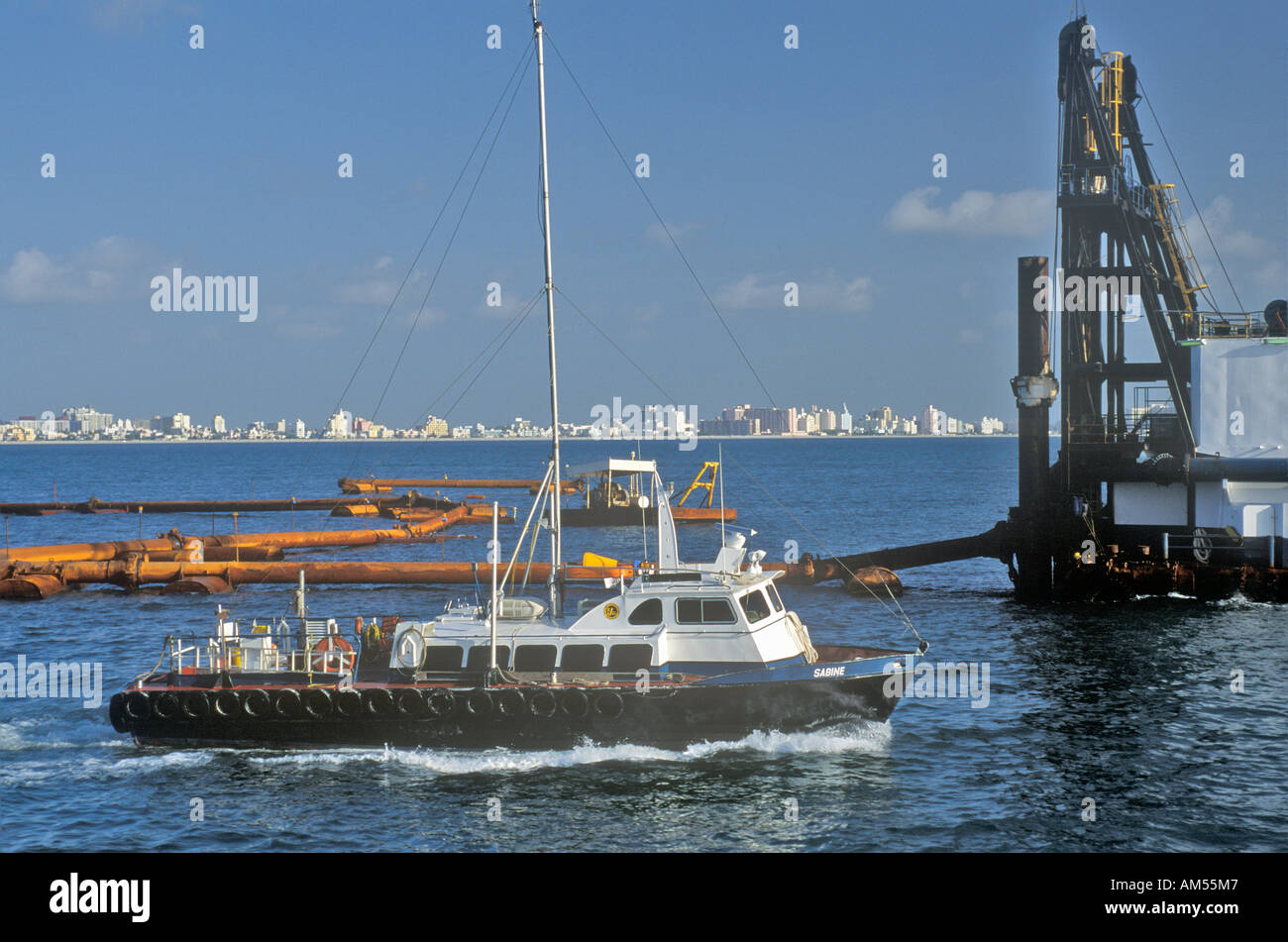 Dredging Miami Bay Miami Florida Stock Photo - Alamy