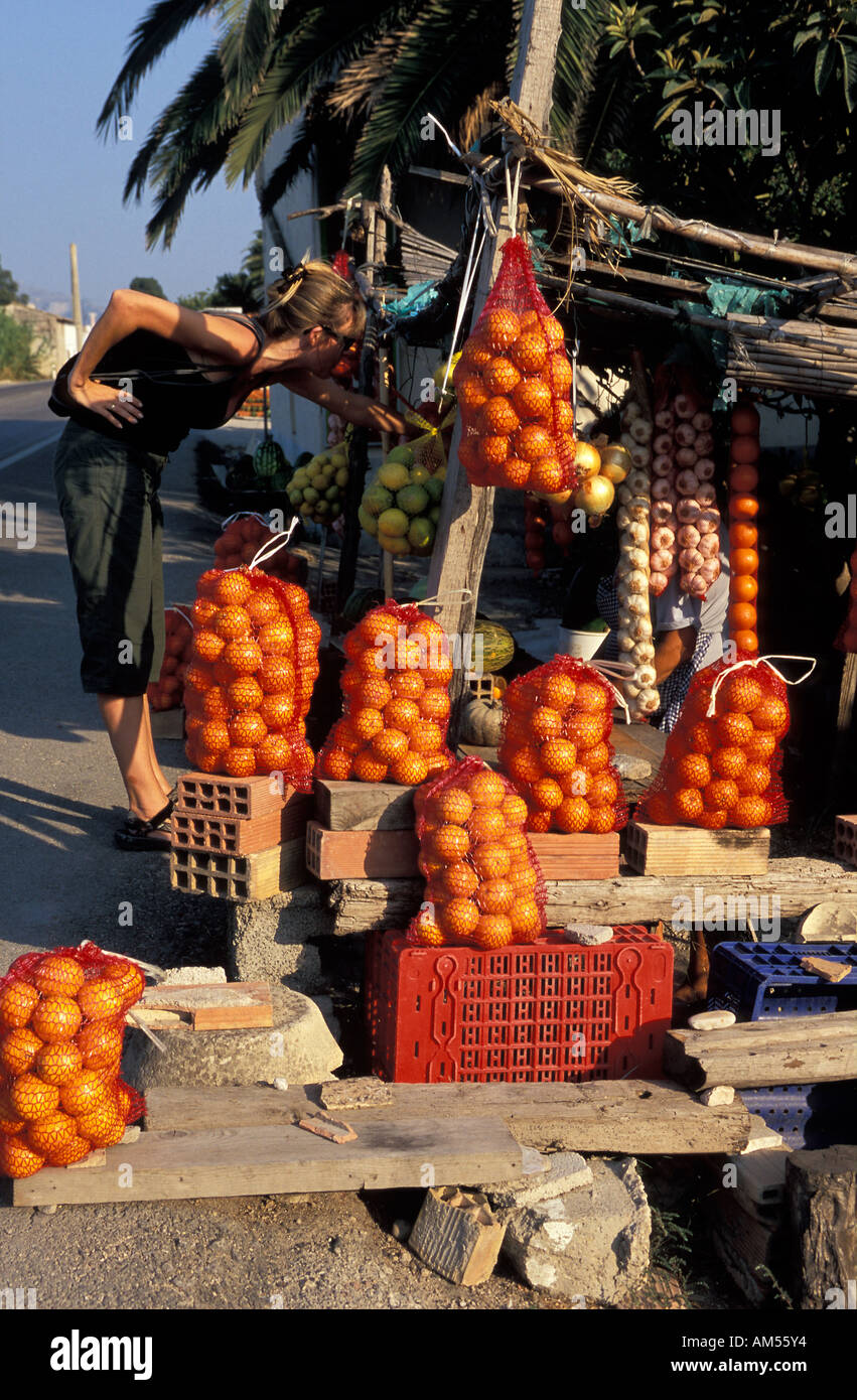 Costa Blanca Fruit stalls Stock Photo - Alamy