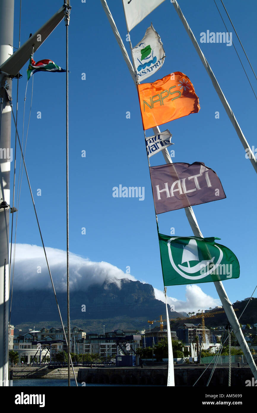 Cape Town South Africa RSA The Waterfront Flags Table Mountain Stock ...