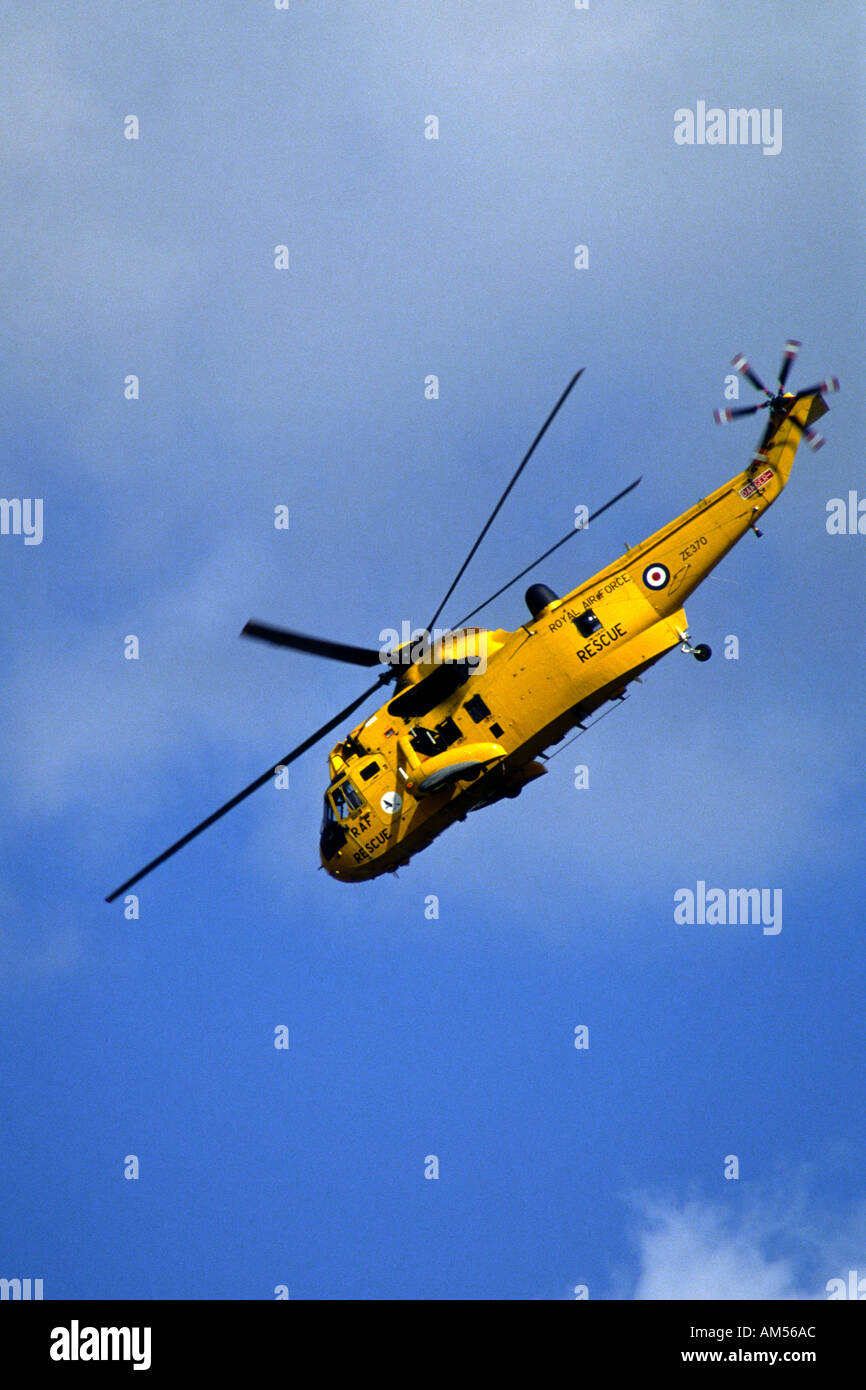 British Royal Air Force Sea King Rescue Helicopter in flght Stock Photo ...