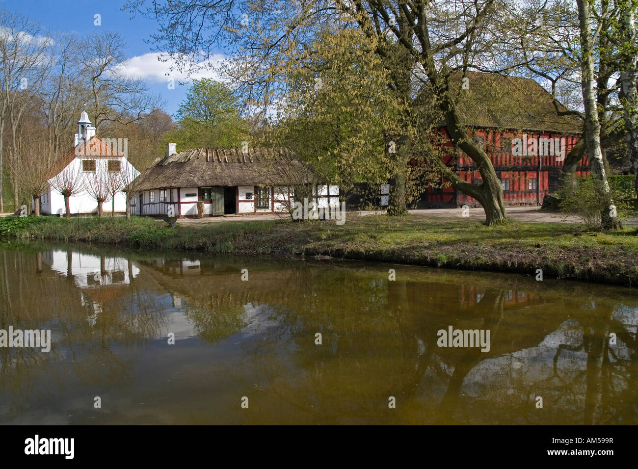 18th century Danish village with a small pond The Funen Village and ...