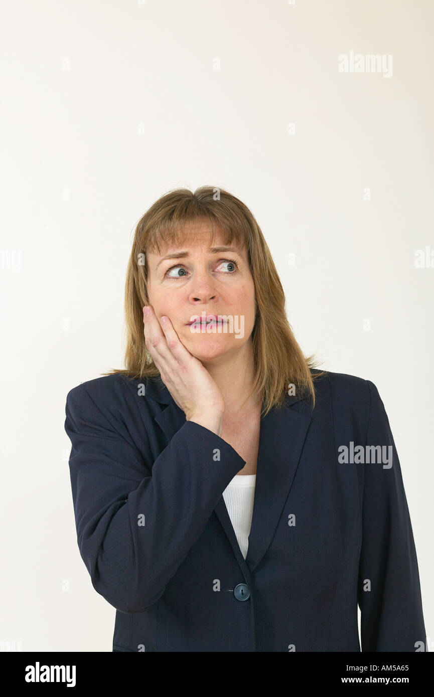 worried business woman Stock Photo - Alamy