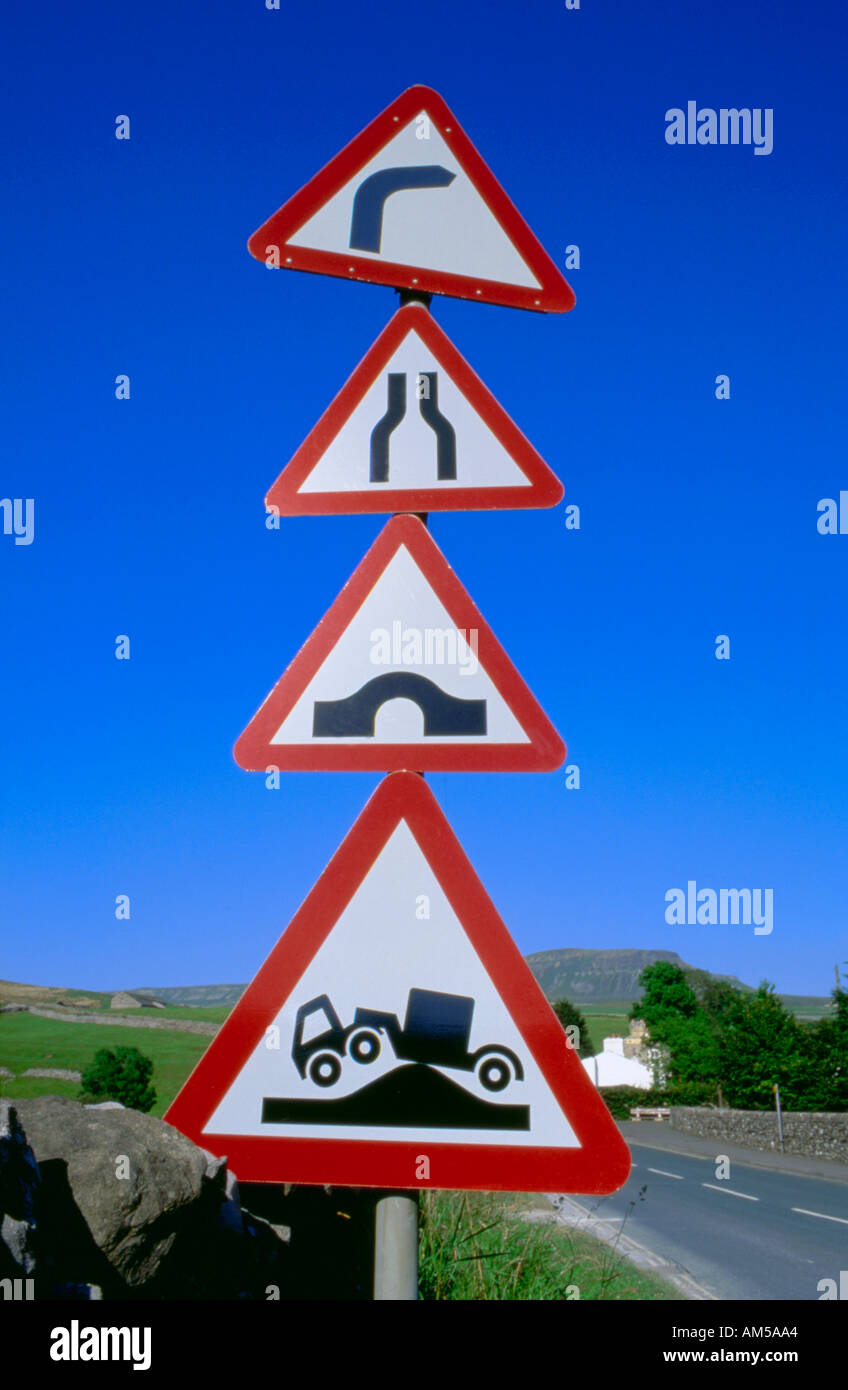 A surfeit of road signs, Horton-in-Ribblesdale, Yorkshire Dales ...