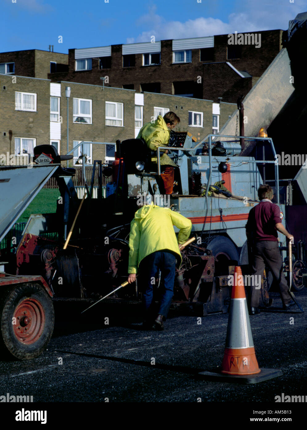 Road surfacing gang at work, England, UK Stock Photo - Alamy