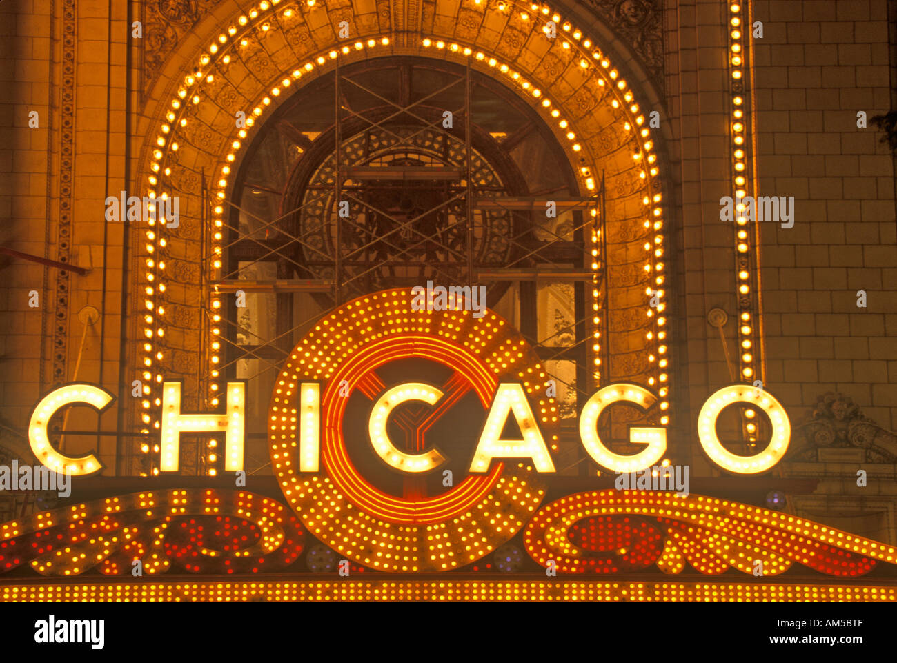 Detail of Neon Sign on Chicago Theater Chicago Illinois Stock Photo - Alamy