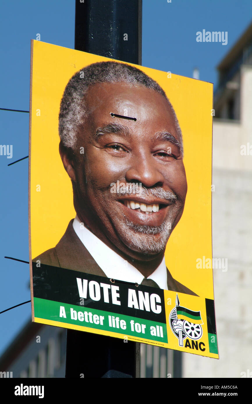 Cape Town South Africa Rsa Elections Vote Anc Poster Thabo Mbeki Stock