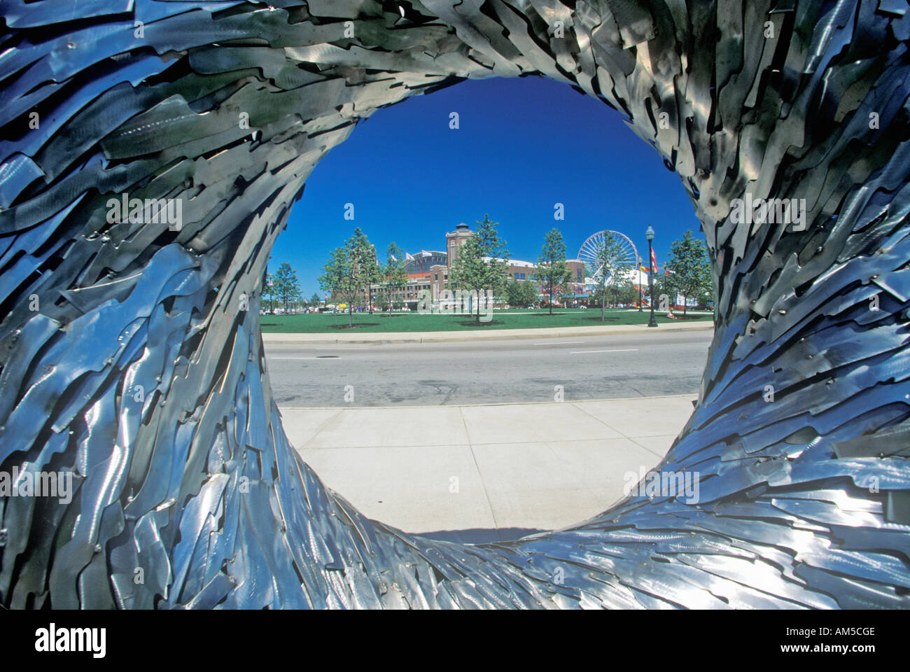 Metal Sculpture at Navy Pier Chicago Illinois Stock Photo - Alamy