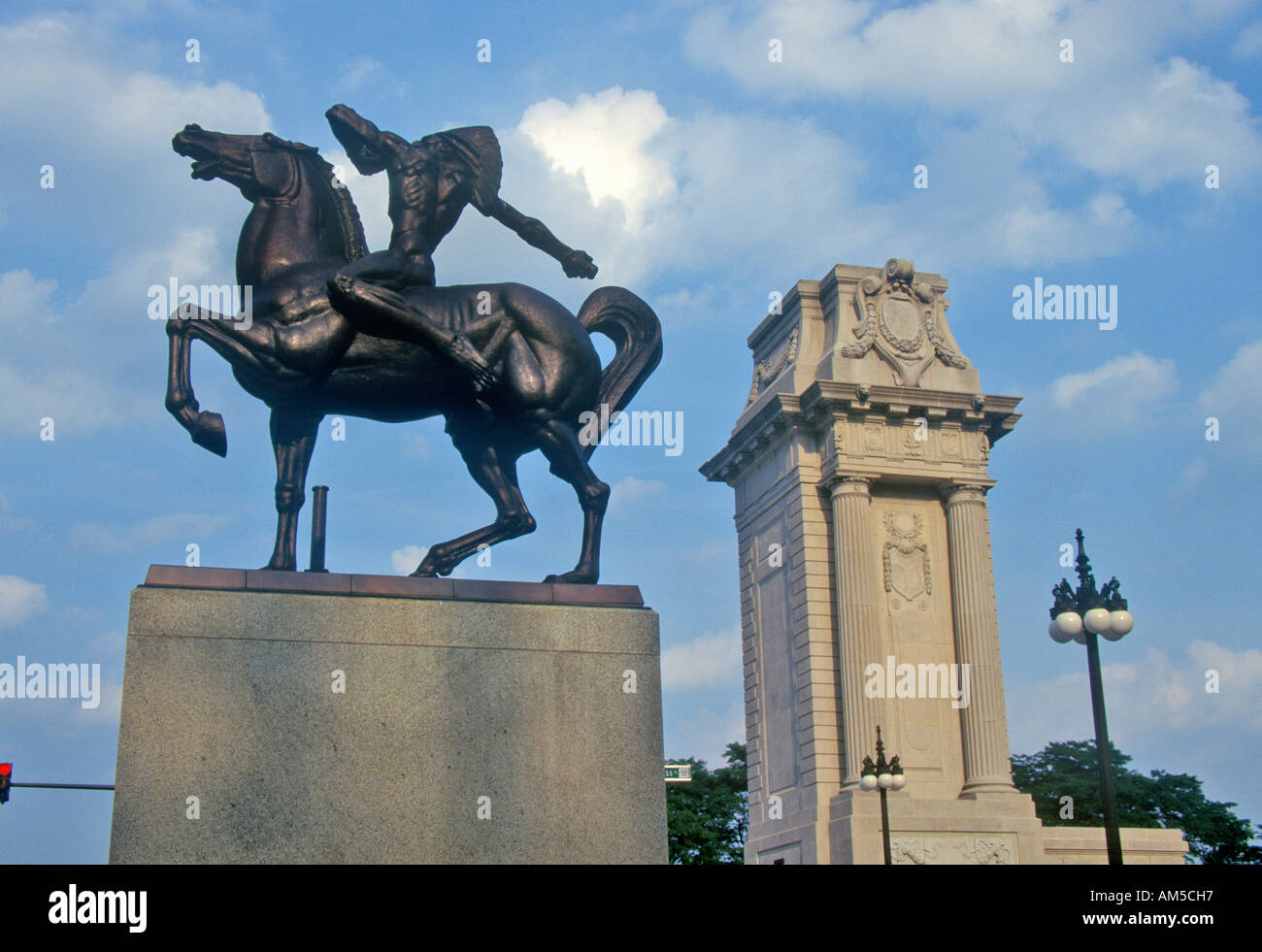 Native American Statue On Horse High Resolution Stock Photography and ...