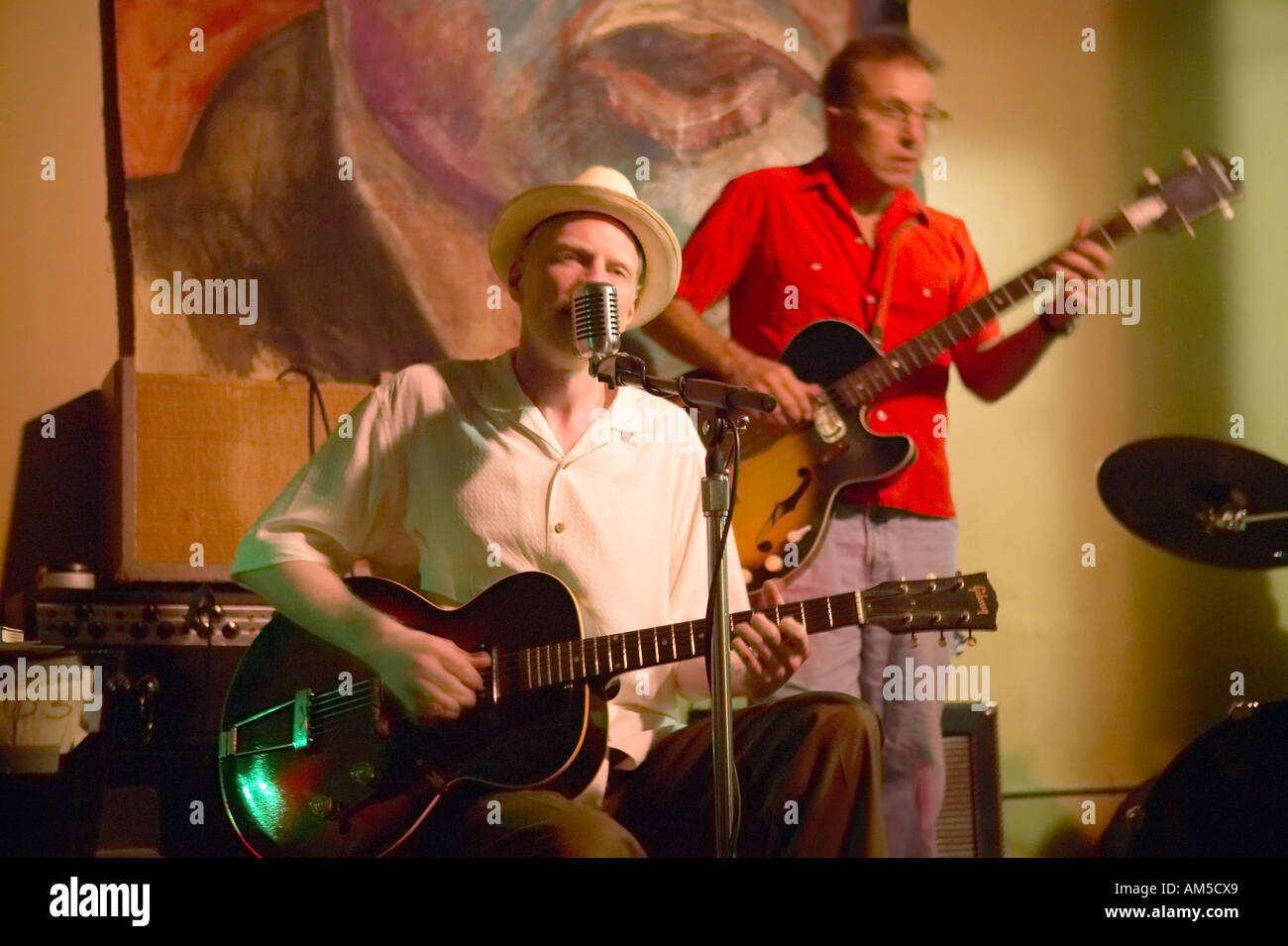 White blues man performs in French Quarter of New Orleans Louisiana at ...