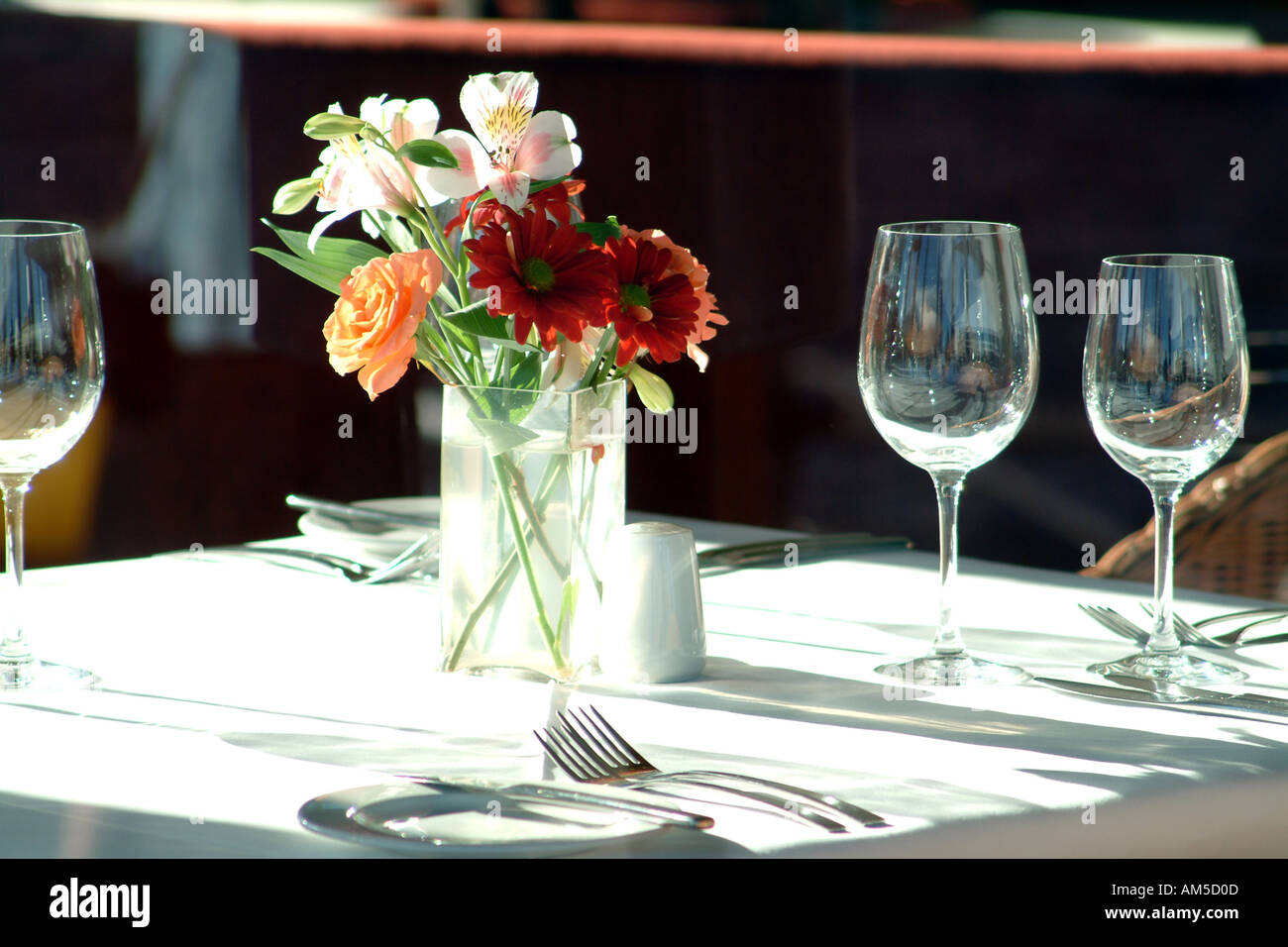 Cape Town South Africa RSA Restaurant Table laid for Lunch Stock Photo ...