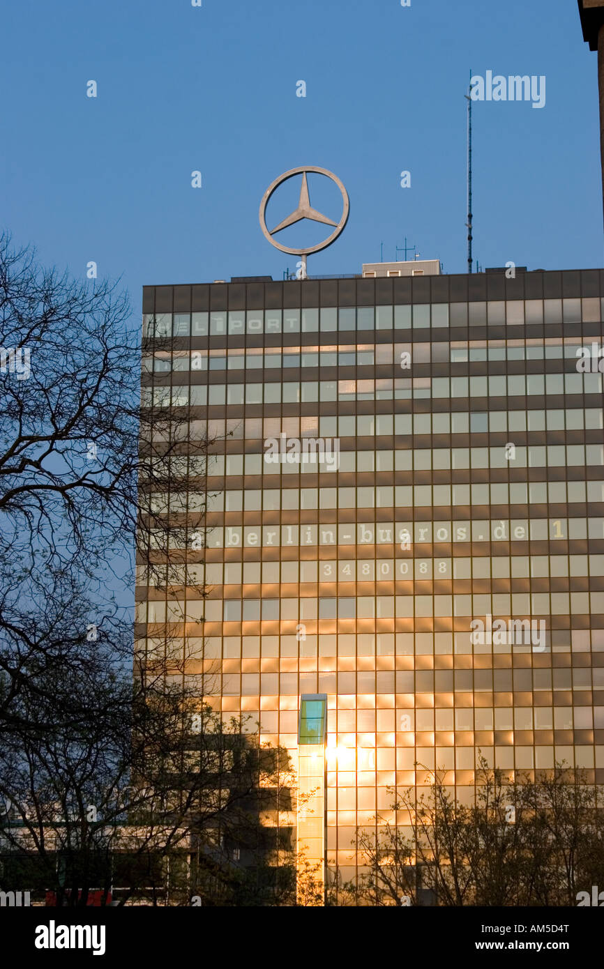 Europe, Germany, Berlin, Mercedes, logo, gold, building Stock Photo - Alamy