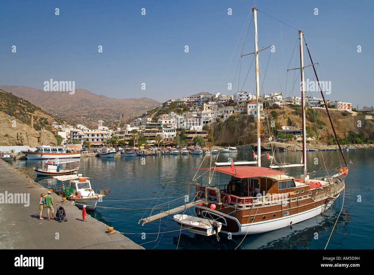 Port of Agia Galini, Crete, Greece, Europe Stock Photo - Alamy