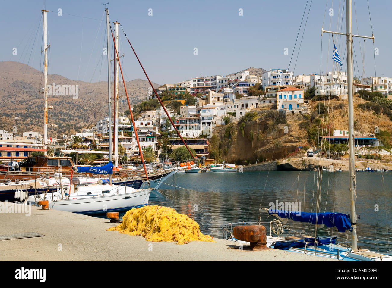Port of Agia Galini, Crete, Greece, Europe Stock Photo - Alamy