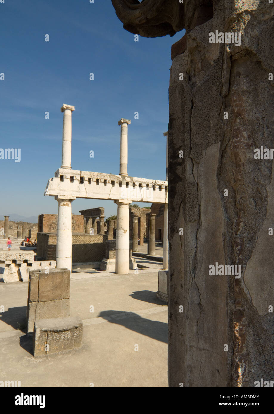 Ruins in the Forum at the ancient site of Pompeii, Italy Stock Photo ...