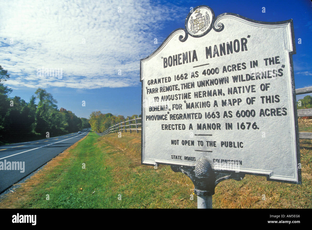 Sign for Bohemia Manor Maryland Stock Photo - Alamy