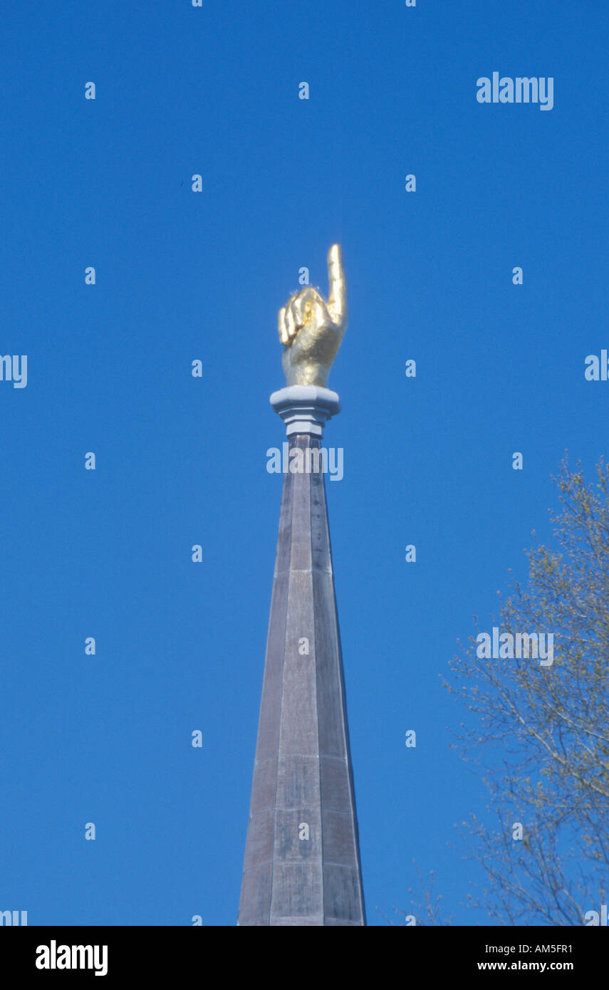 Church steeple from 1859 First Presbyterian Church showing finger ...