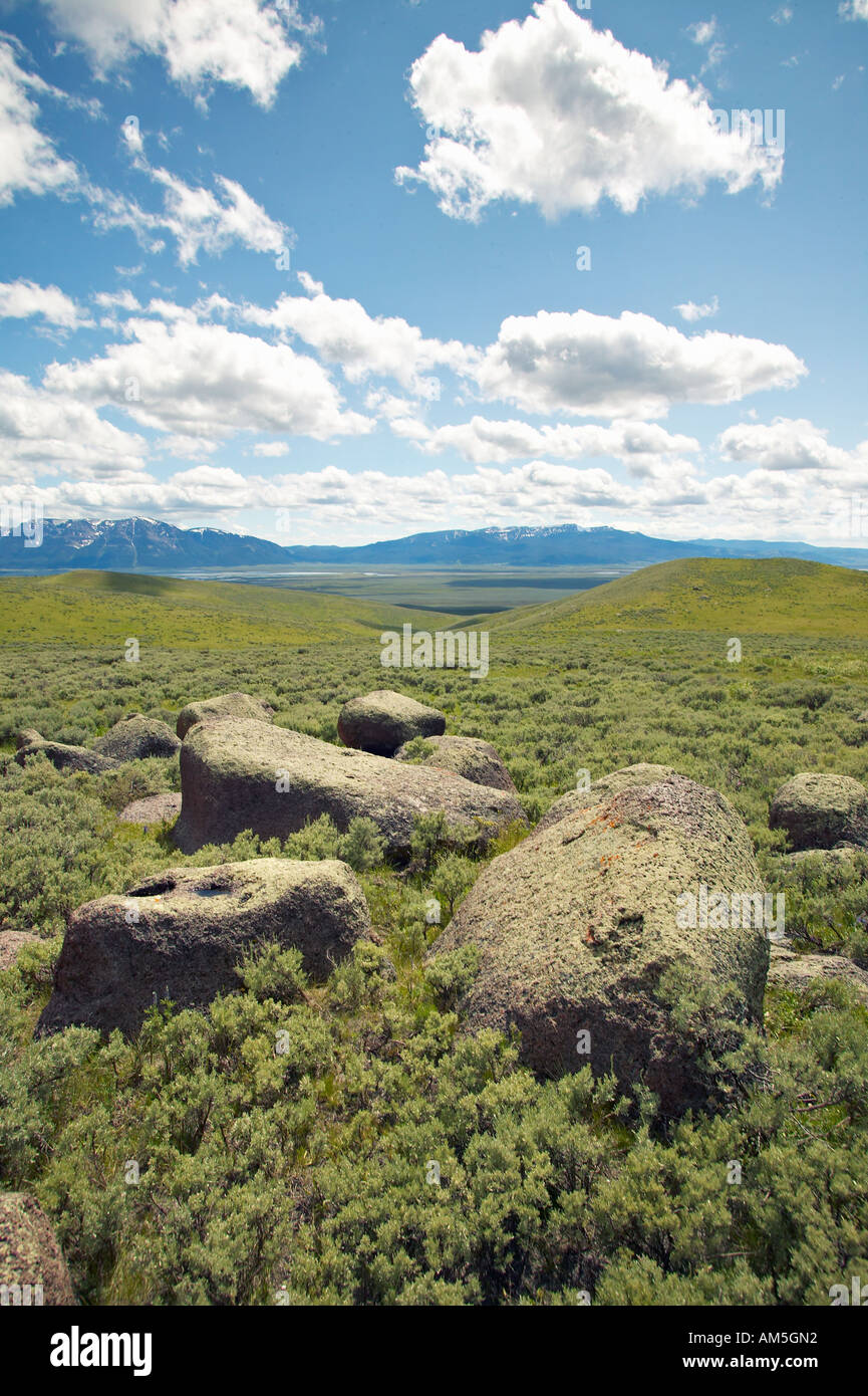Large rocks and mountains in Centennial Valley near Lakeview MT Stock ...