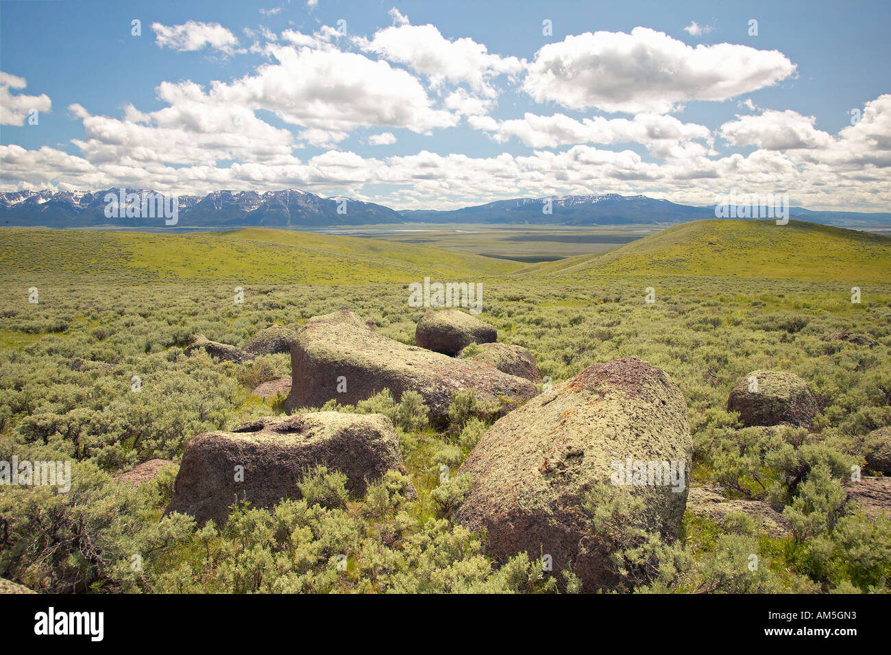 Large rocks and mountains in Centennial Valley near Lakeview MT Stock ...