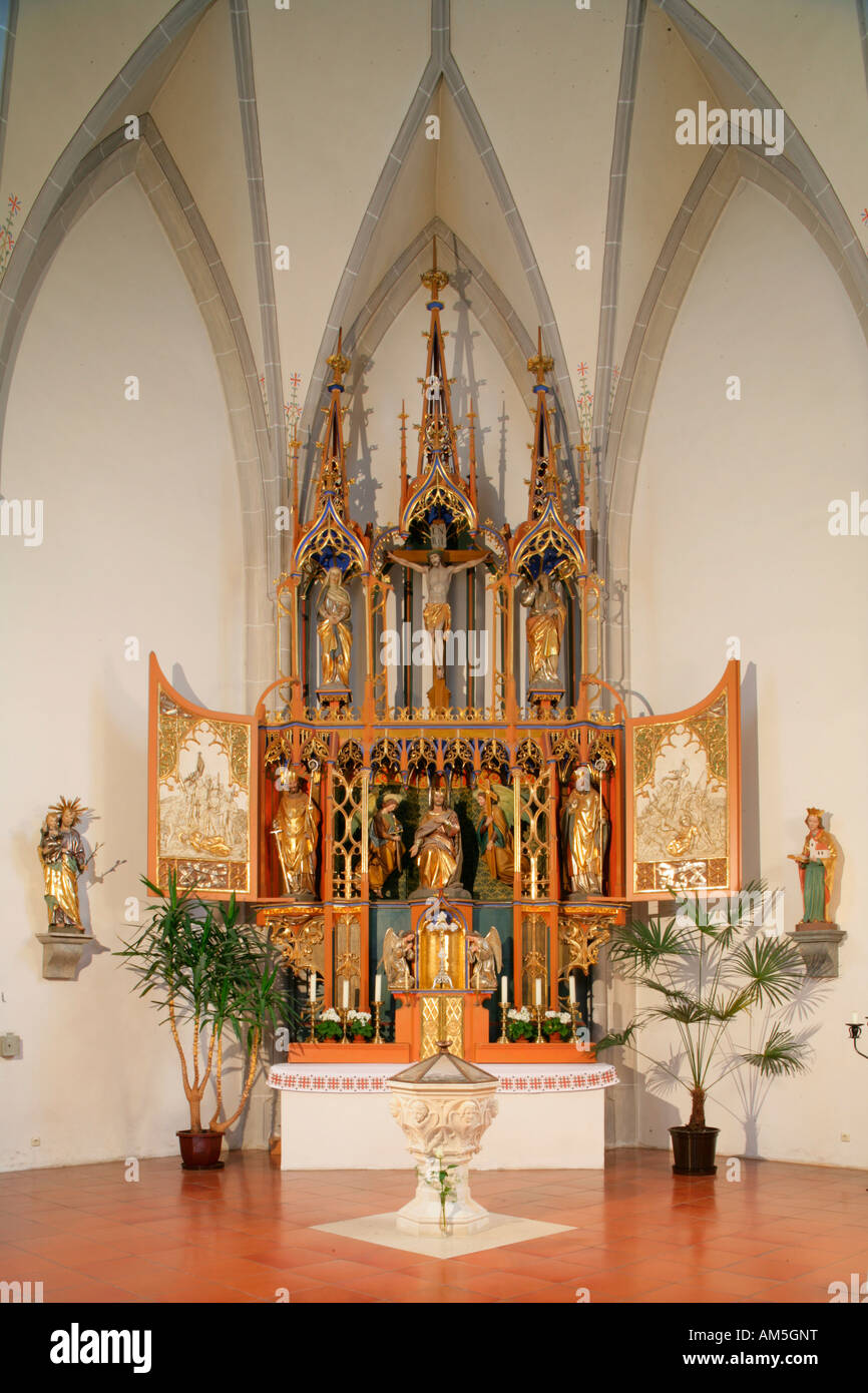 Baptismal font of Pope Benedict XVI, St Oswald Church, Marktl, Upper ...