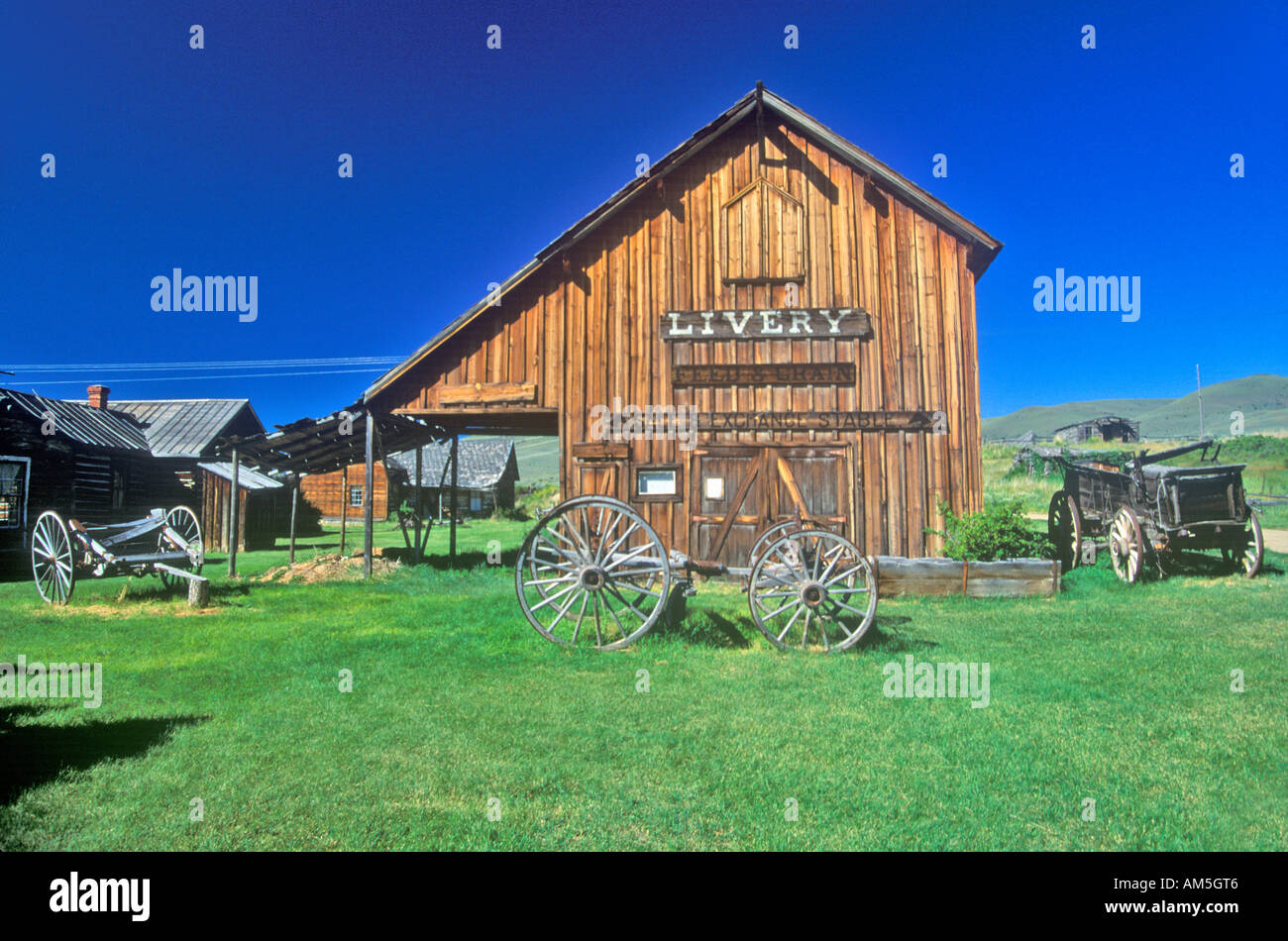Livery barn in the Ghost Town near Virginia City MT Stock Photo - Alamy