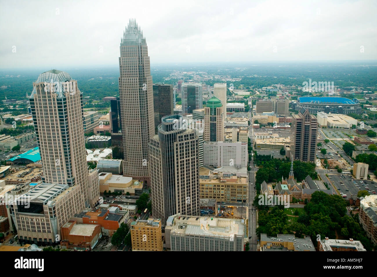 Aerial view of Charlotte NC Stock Photo - Alamy