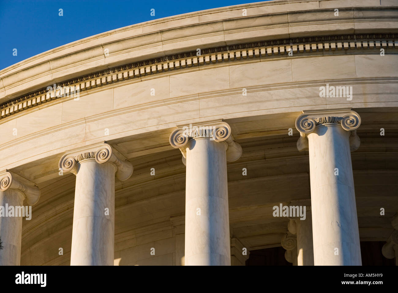 Classical pillars of the Jefferson Memorial, Tidal Basin, Washington DC ...