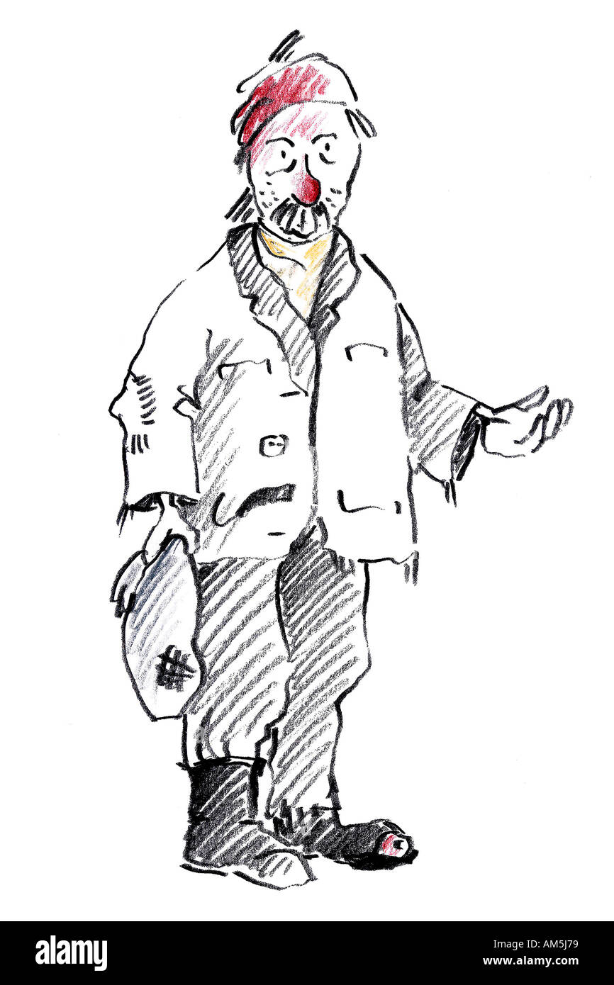 Poor person line art hi-res stock photography and images - Alamy