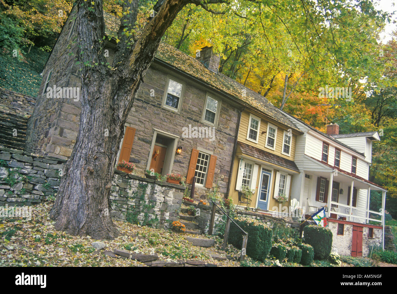 Row House on Scenic route 29 NJ Stock Photo - Alamy