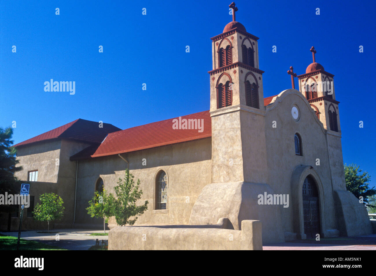 Stucco church on road to Taos NM Stock Photo - Alamy