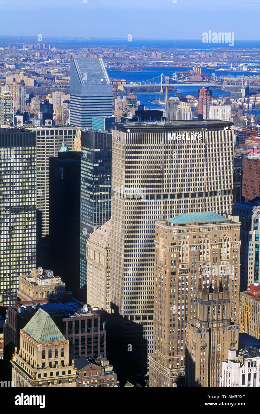 Manhattan skyline featuring the Met Life Building New York City NY ...