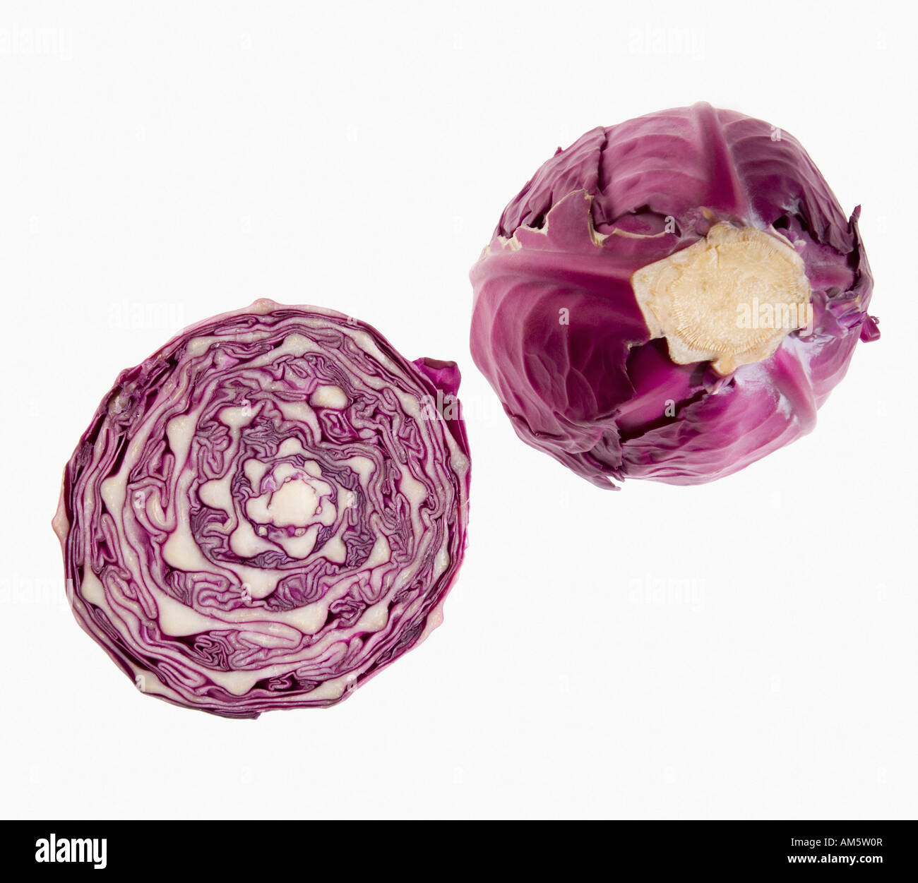 Close-up of two cross sections of a cabbage Stock Photo - Alamy