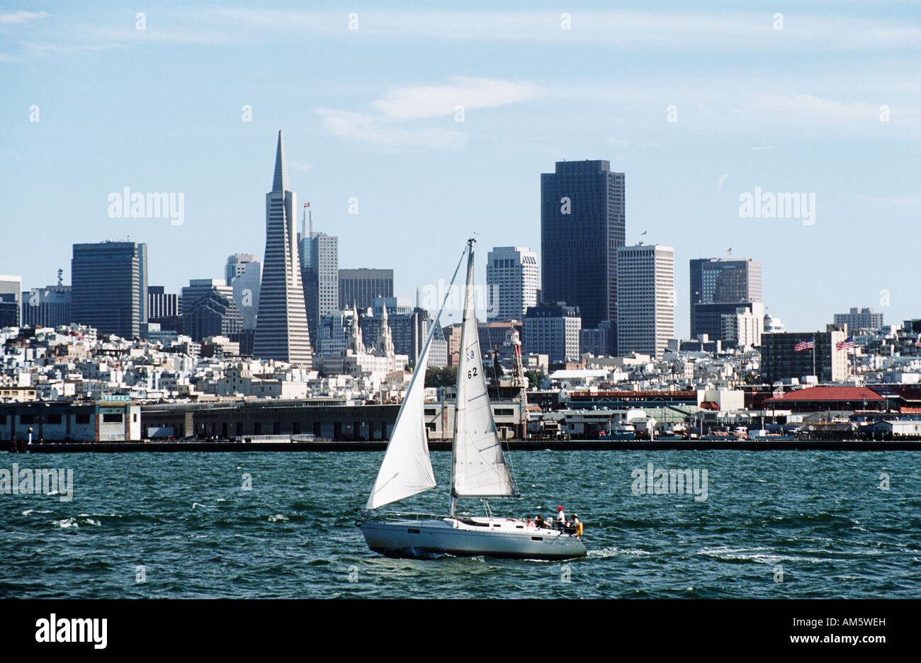 Yacht sailing off the San Francisco coast, San Francisco, California ...