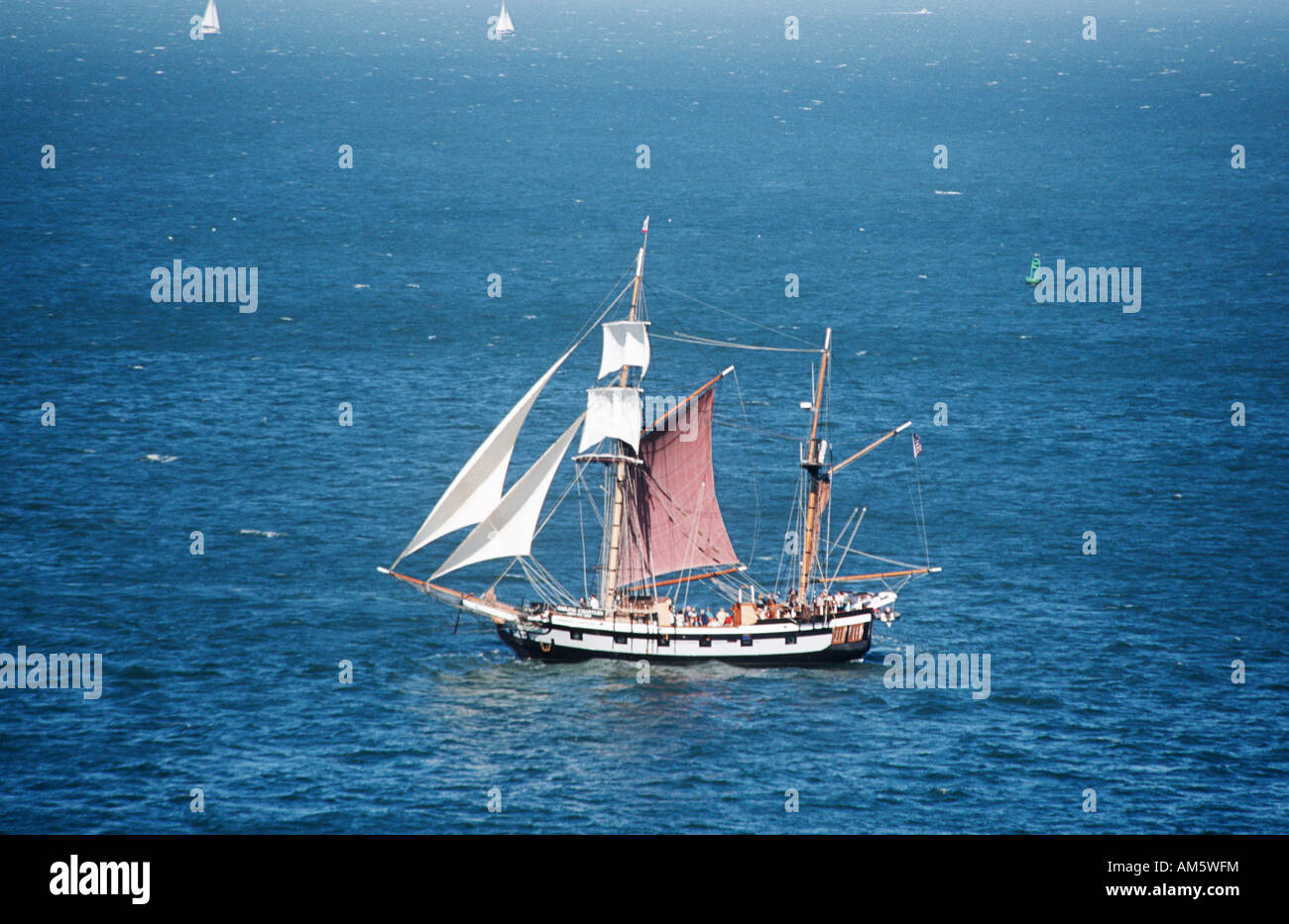 Yacht sailing off the San Francisco coast, San Francisco, California ...