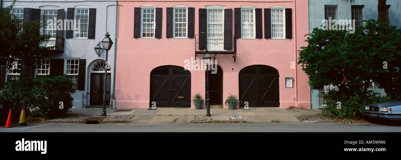Historic pink home in Charleston SC Stock Photo - Alamy