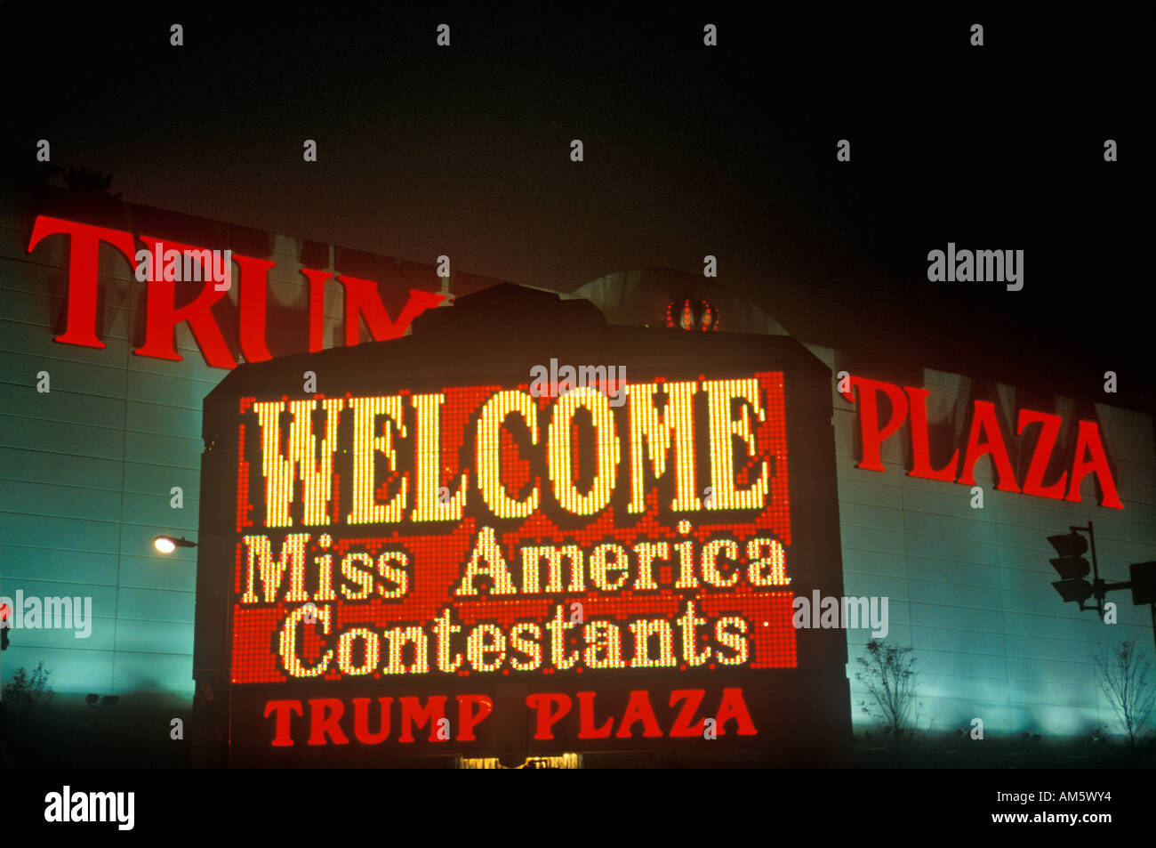 Neon sign in front of Trump Plaza in Atlantic City NJ Stock Photo - Alamy